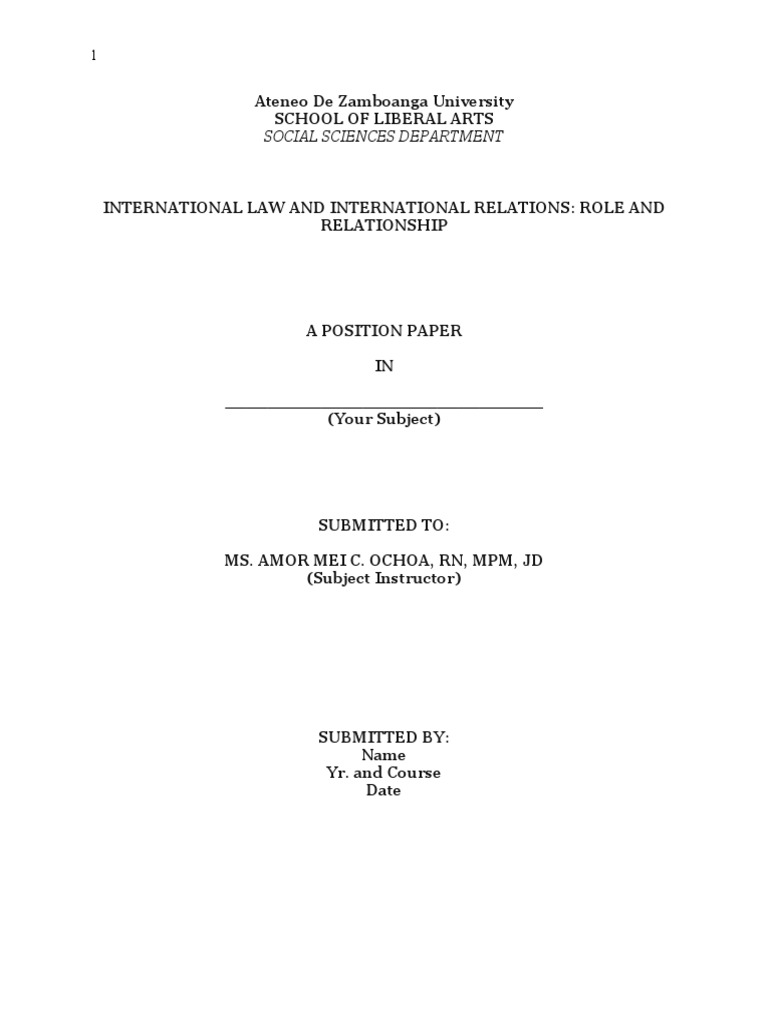 Sample Major Paper | PDF | International Law | Jurisdiction