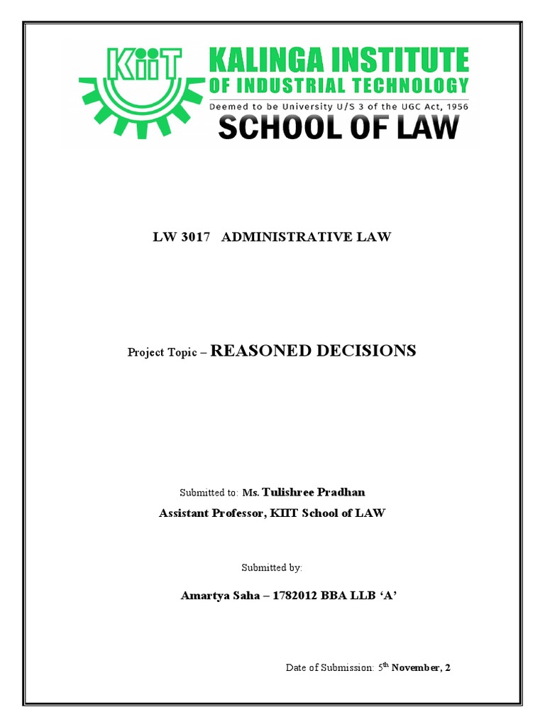 Reasoned Decisions (Project) | PDF | Reason | Decision Making
