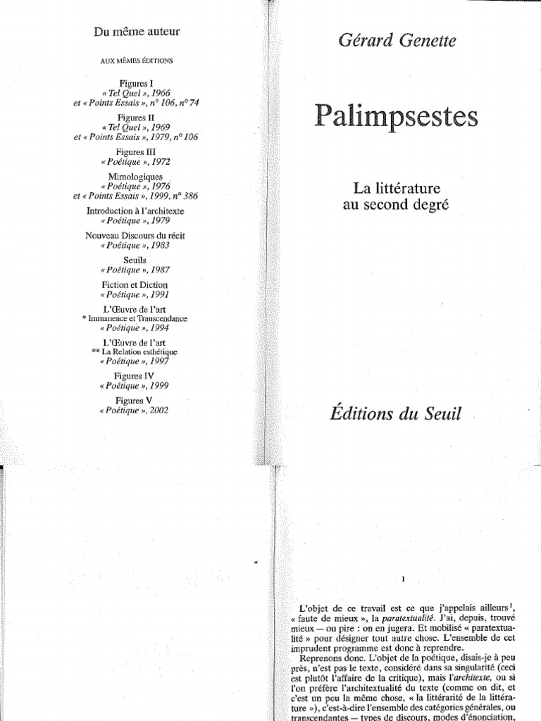 Genette Palimpsestes | PDF