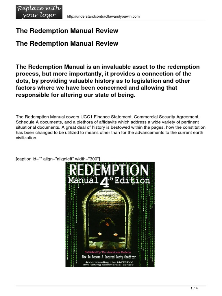 The Redemption Manual | PDF | Truth The Redemption Manual | PDF | Truth