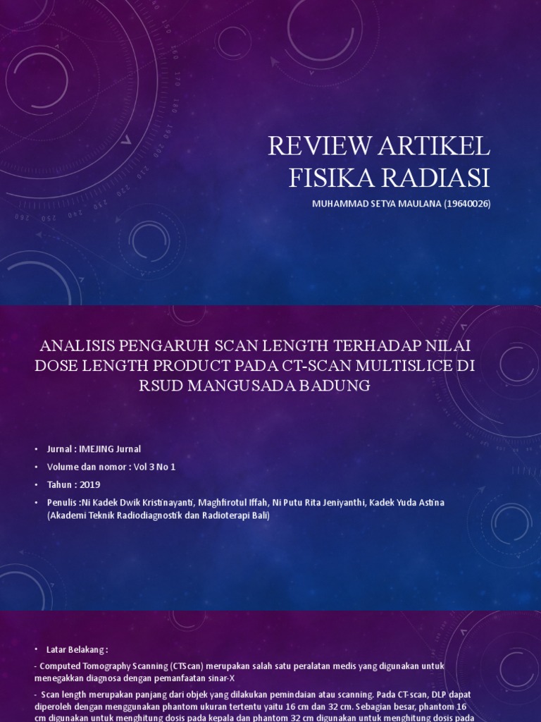 Pengaruh Scan Length pada DLP CT-Scan | PDF | Pengembangan Diri ...