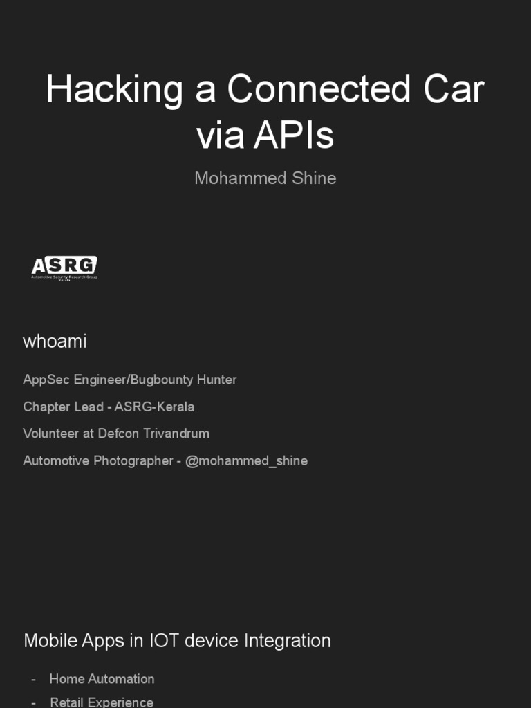 Hacking A Connected Car Via APIs | PDF | Internet Of Things | Computing
