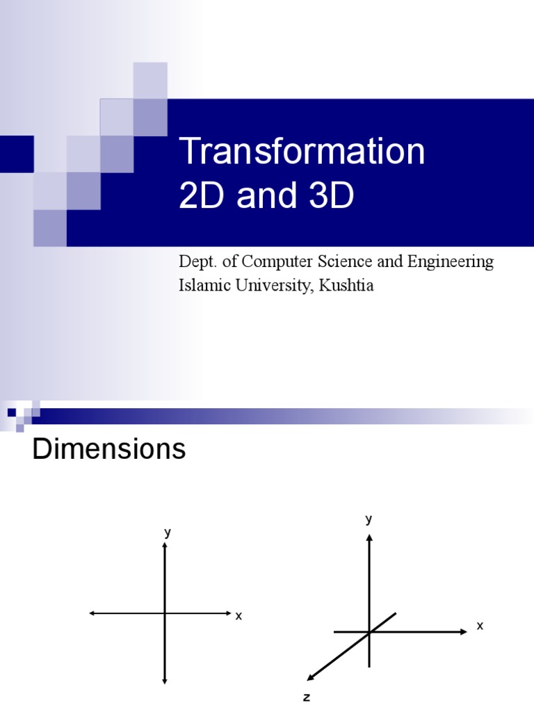 06 Transformation Pdf 2 D Computer Graphics Cartesian Coordinate System
