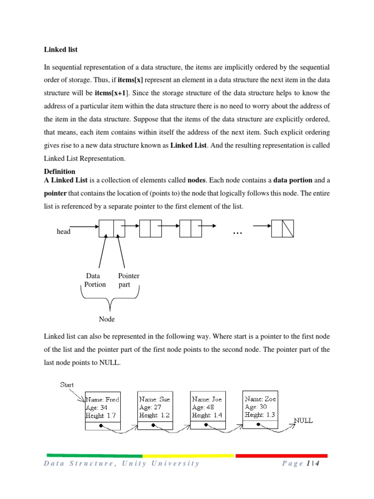 Linked List Lecture Note Pdf Pointer Computer Programming Array Data Structure