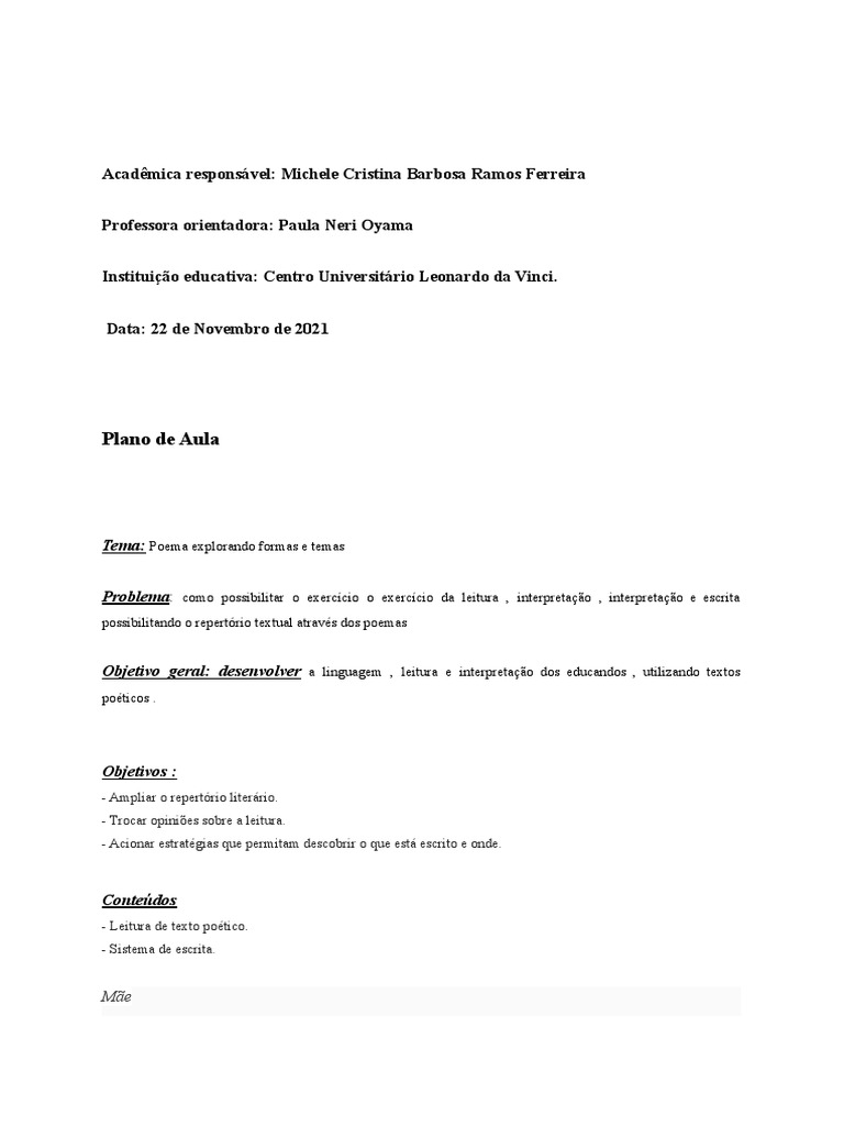 Plano de Aula Eja | PDF