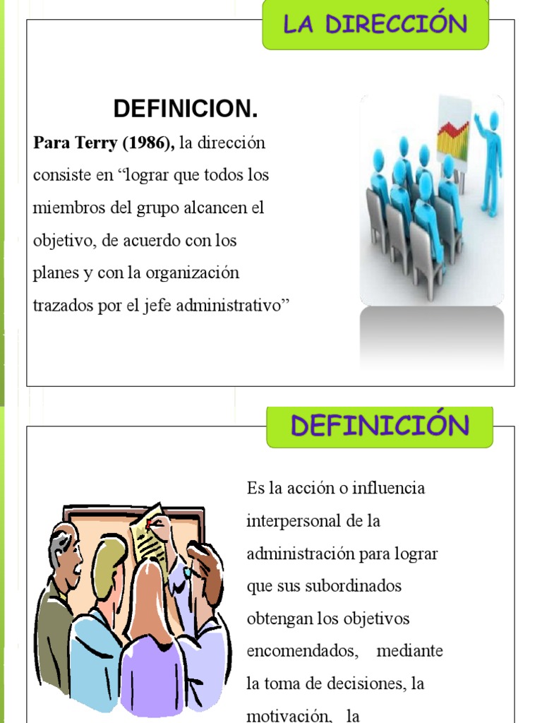 La Direccion Definicion Importan Elemen Principios Etapas | Descargar ...
