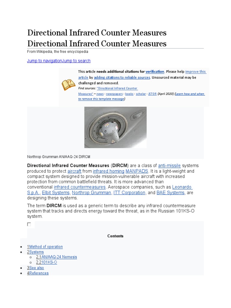 Overview of DIRCM Systems | PDF | Military Technology | Missile