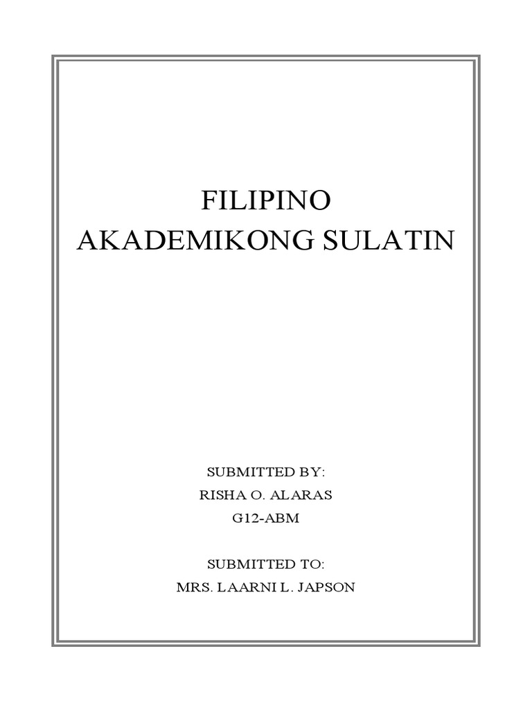 Filipino Akademikong Sulatin | PDF