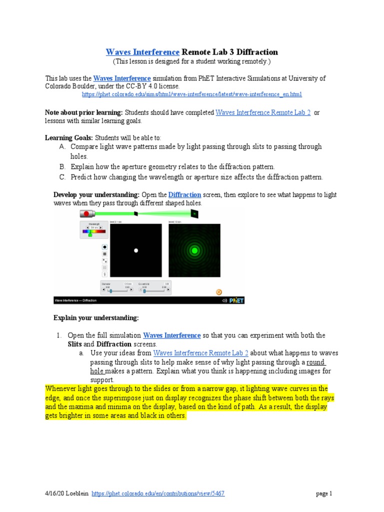 Wave Interference Zayed 2 | PDF | Diffraction | Wavelength
