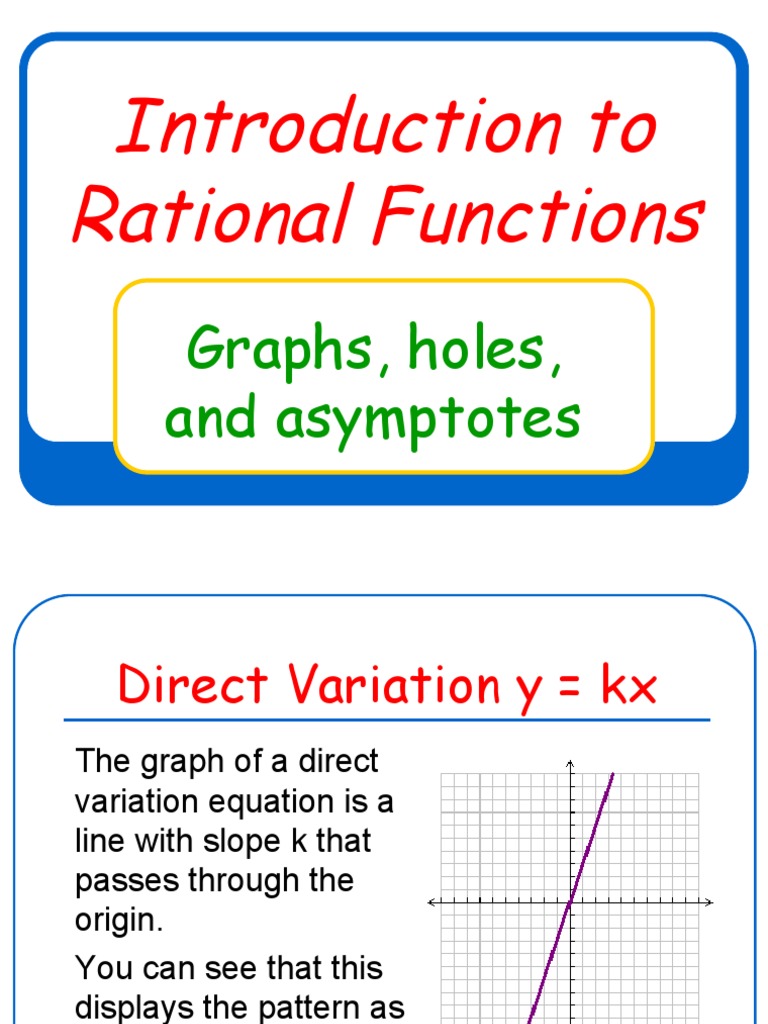 Introduction To Rational Functions | PDF | Asymptote | Function (Mathematics)