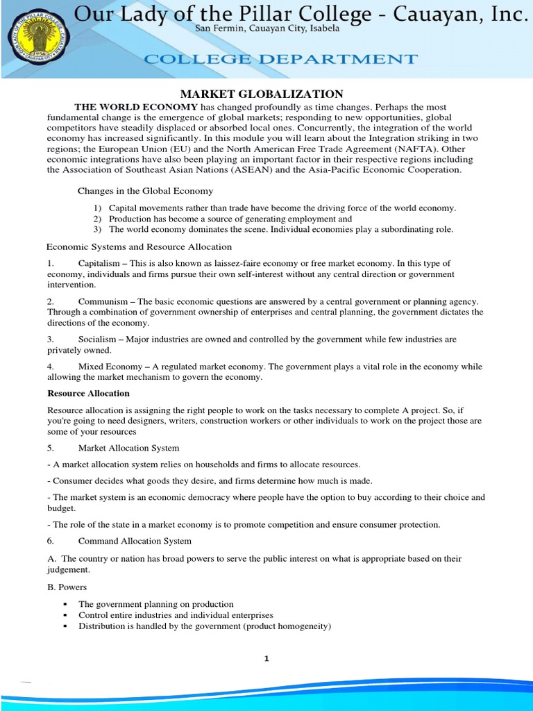 SSC 6 Module 3 | PDF | Economic System | Economies