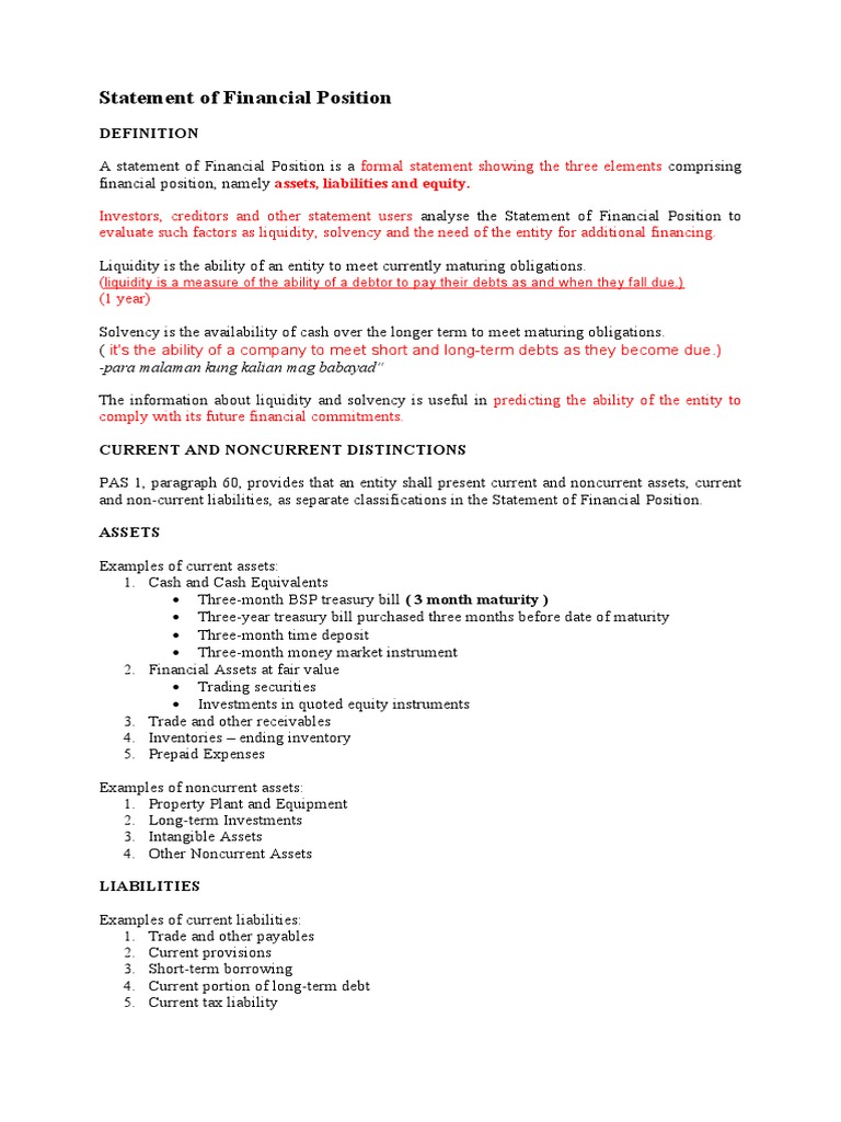 Statement of Financial Position Module | PDF | Equity (Finance ...
