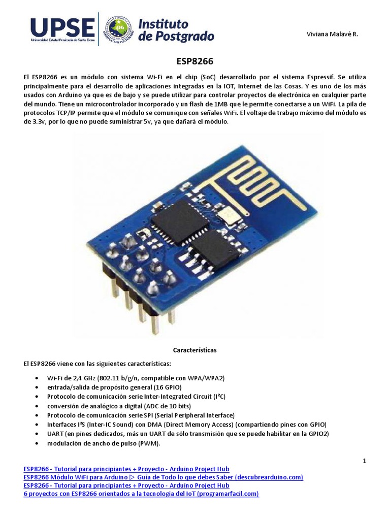 ESP8266 | PDF | Microcontrolador | Arduino