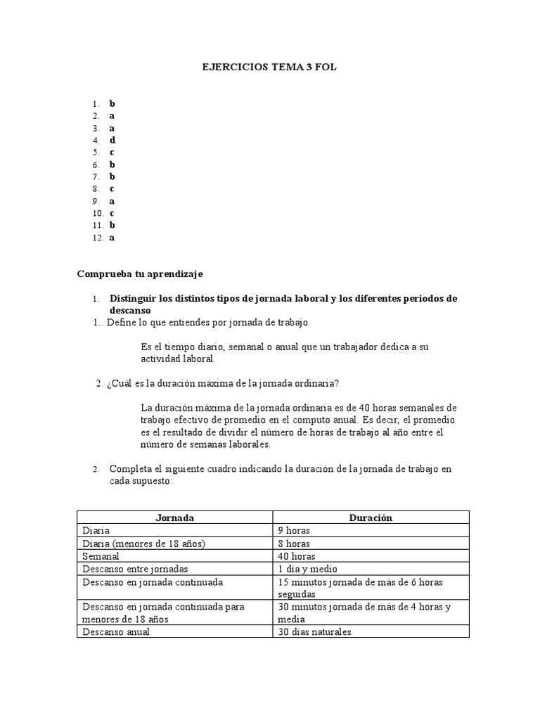 Ejercicios FOL Tema 3 | PDF | Salario | Salario mínimo
