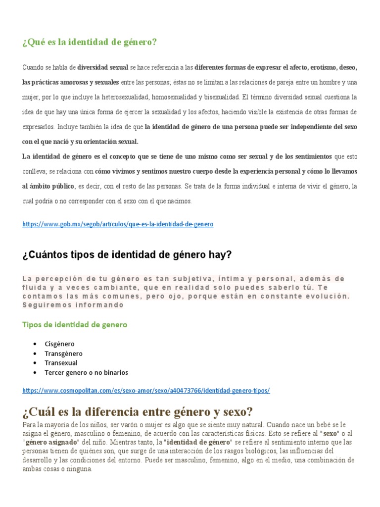 Qué Es La Identidad de Género | PDF | Identidad de género | Género