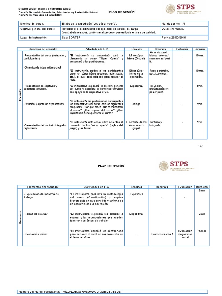 01.-Fi Plan Sesión Encuadre | PDF