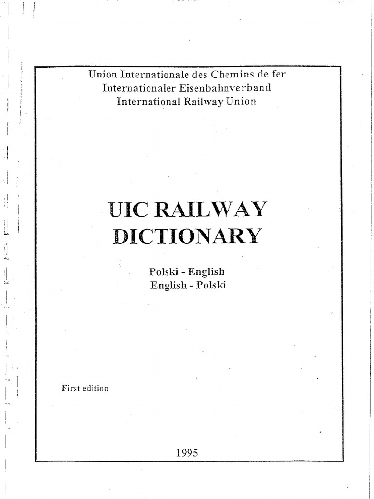 UIC Railway Dictionary 1995 | PDF
