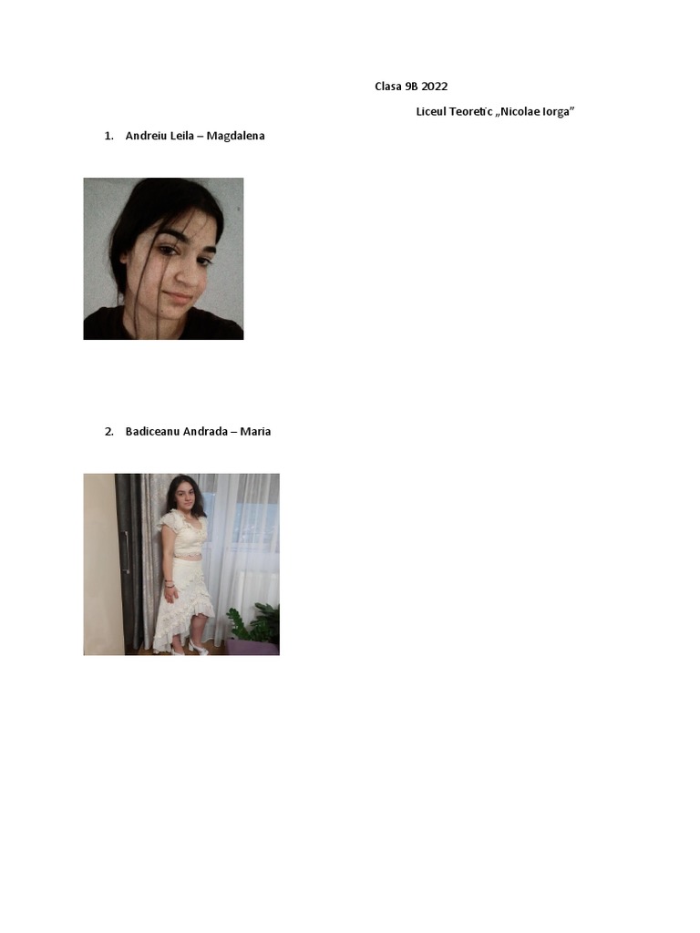 Clasa 9B 2022 | PDF