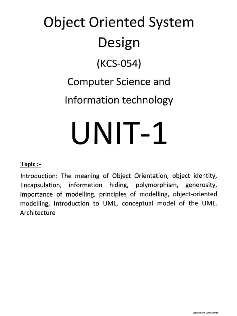 Object Oriented System Design Notes | PDF Object Oriented System Design Notes | PDF