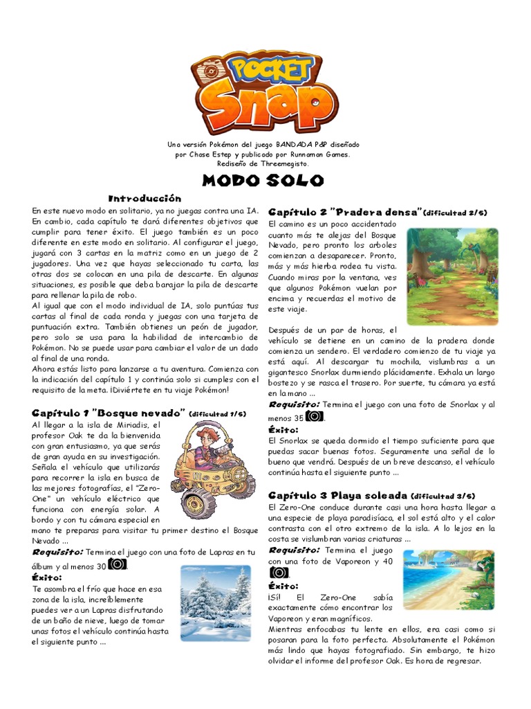 Pocket Snap Modo Solo | PDF