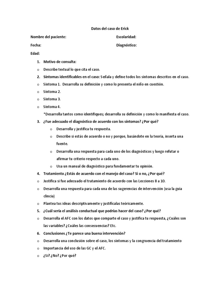 Guia para Elaboracion Del Reto 5 Caso Erick | PDF