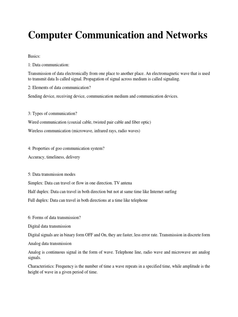 Computer Communication and Networks | PDF | Computer Network ...