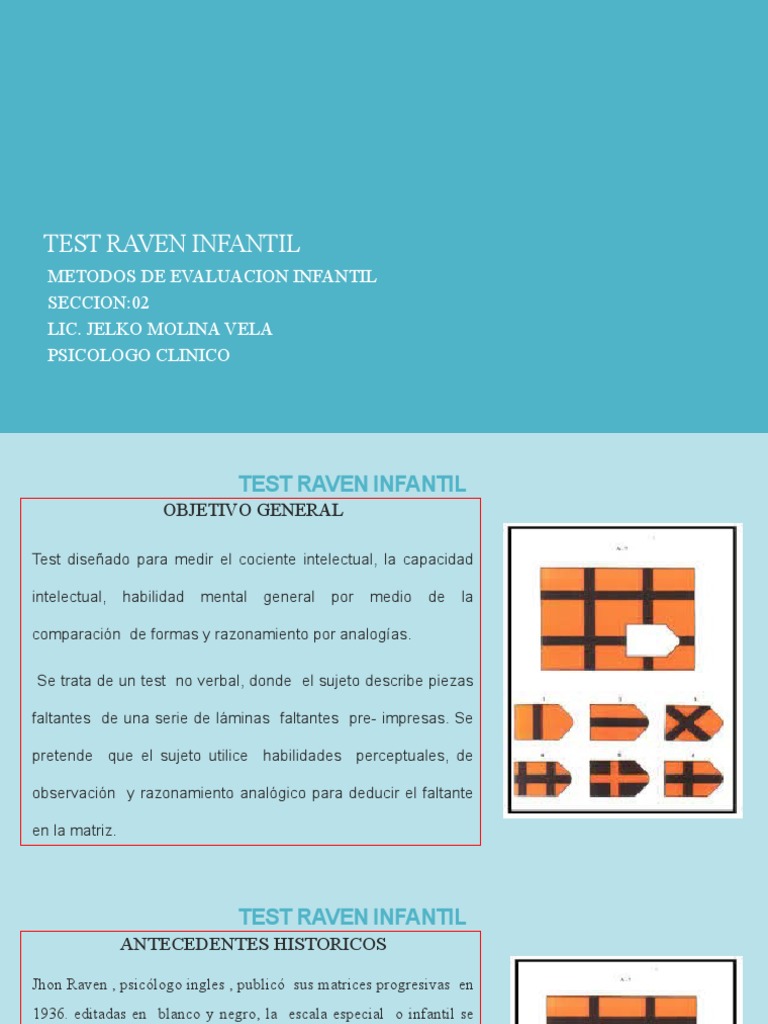 Test Raven Infantil | PDF | Inteligencia | Cognición