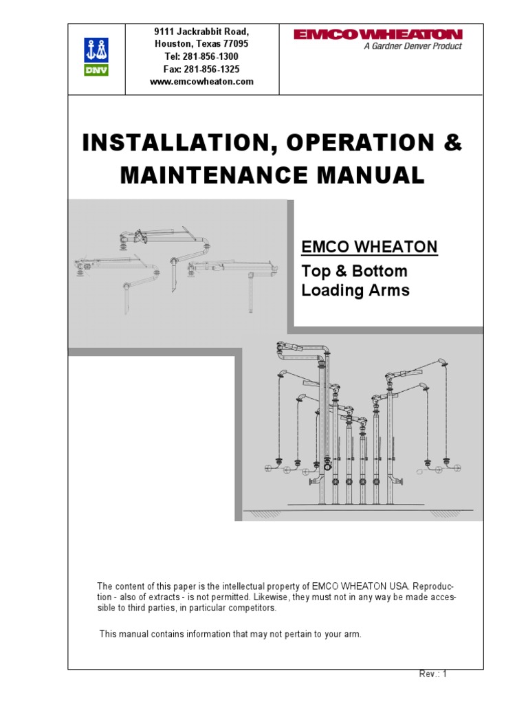 EMCO Wheaton Loading Arm Manual | PDF | Valve | Pipe (Fluid Conveyance)