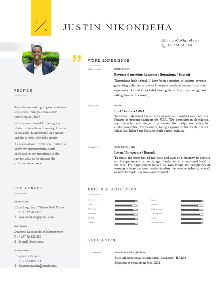 Resume Justin Nikondeha - 2022 | PDF