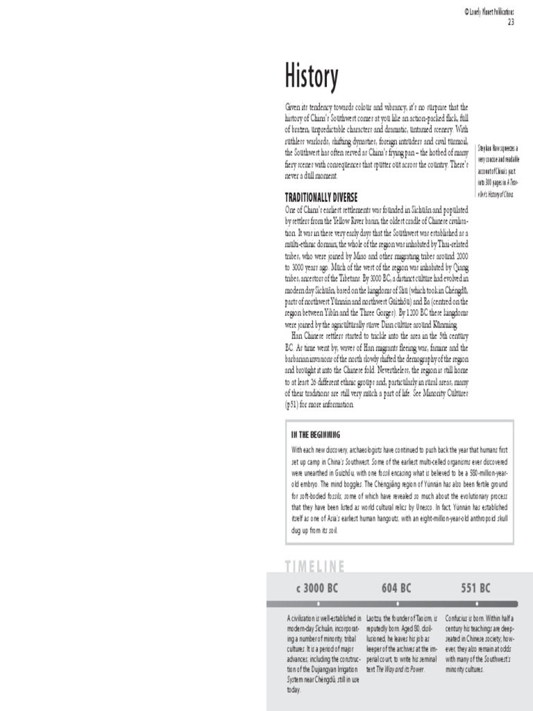 Lonely Planet Chinas-Southwest-3-History | PDF | Qing Dynasty | Emperor Of China