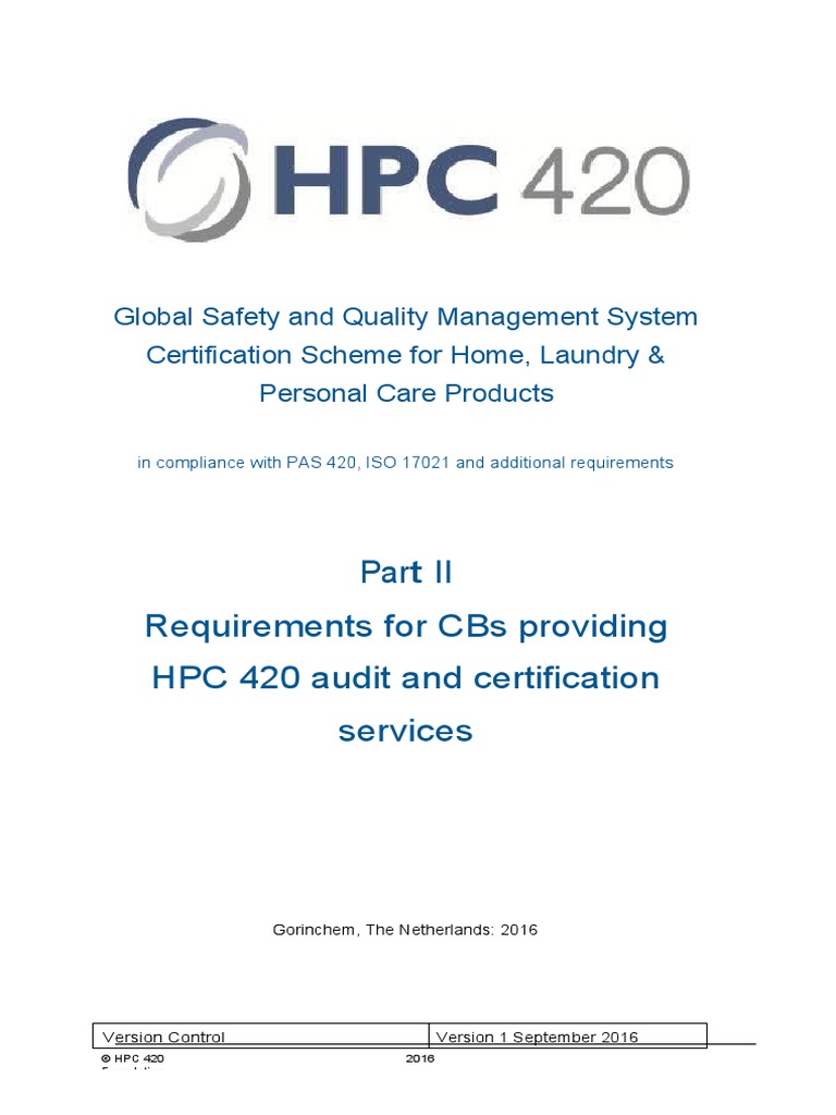 HCP 420 | PDF | Audit | Packaging And Labeling