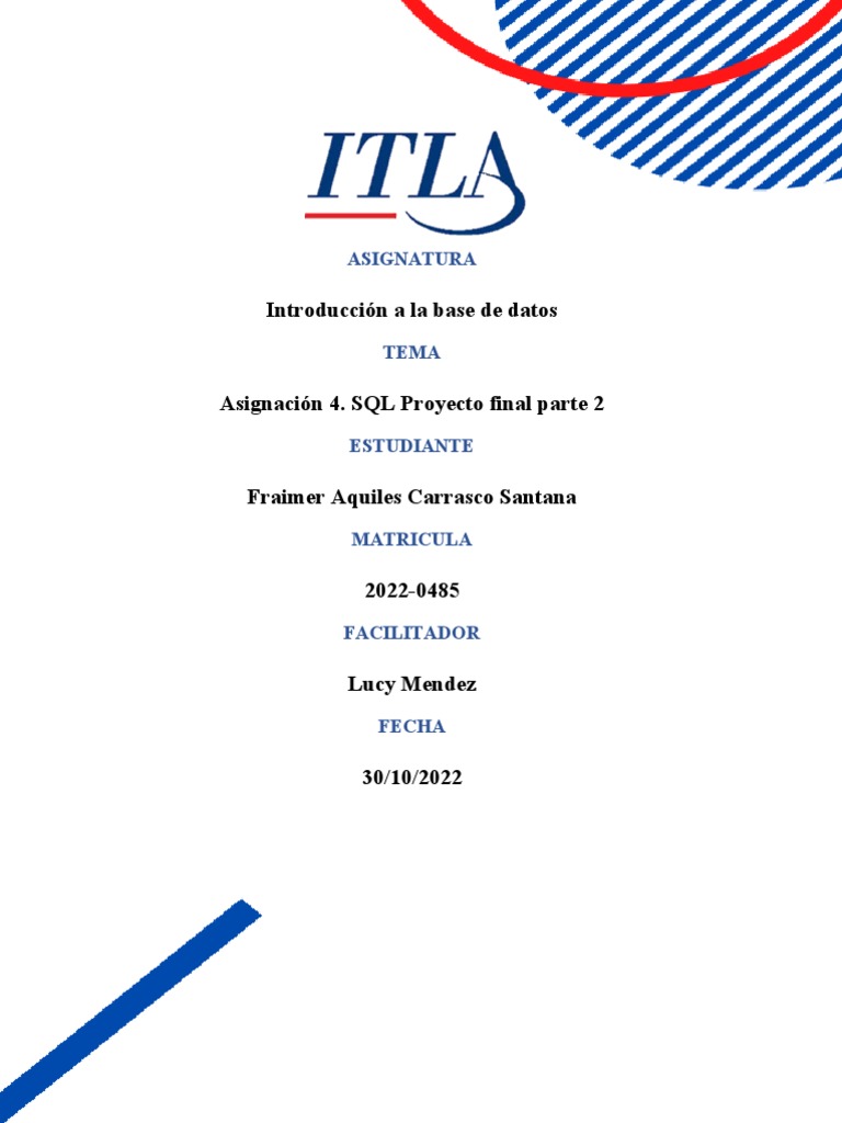 Practica 4. SQL Proyecto Final Parte 2 | PDF | Informática | Gestión de ... Practica 4. SQL Proyecto Final Parte 2 | PDF | Informática | Gestión de ...