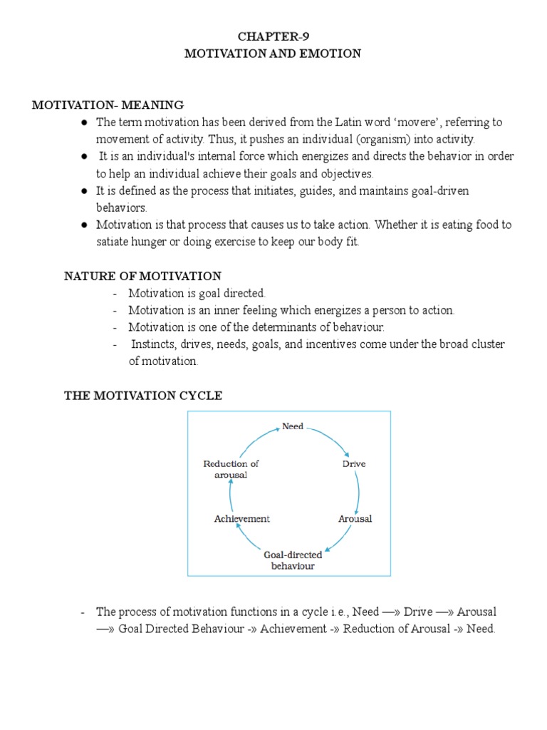 Motivation and Emotion | PDF | Motivational | Motivation
