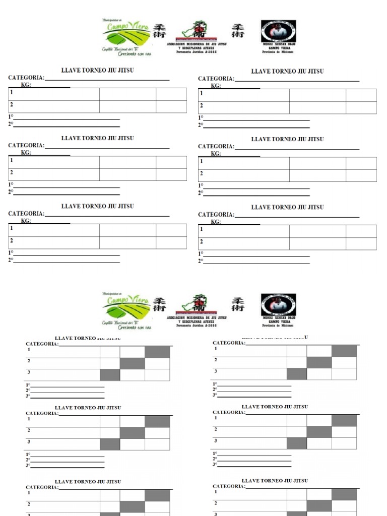 Planillas Llaves Combates | PDF