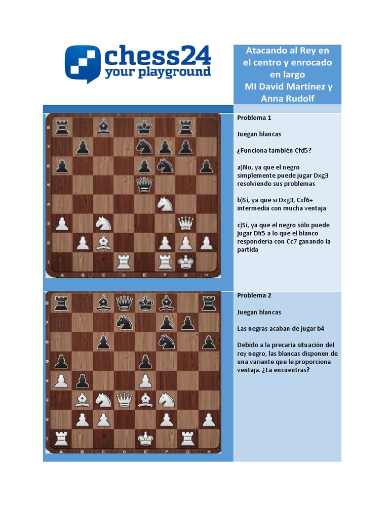 Atacando Al Rey - Problemas | PDF | Juego de azar | Ajedrez