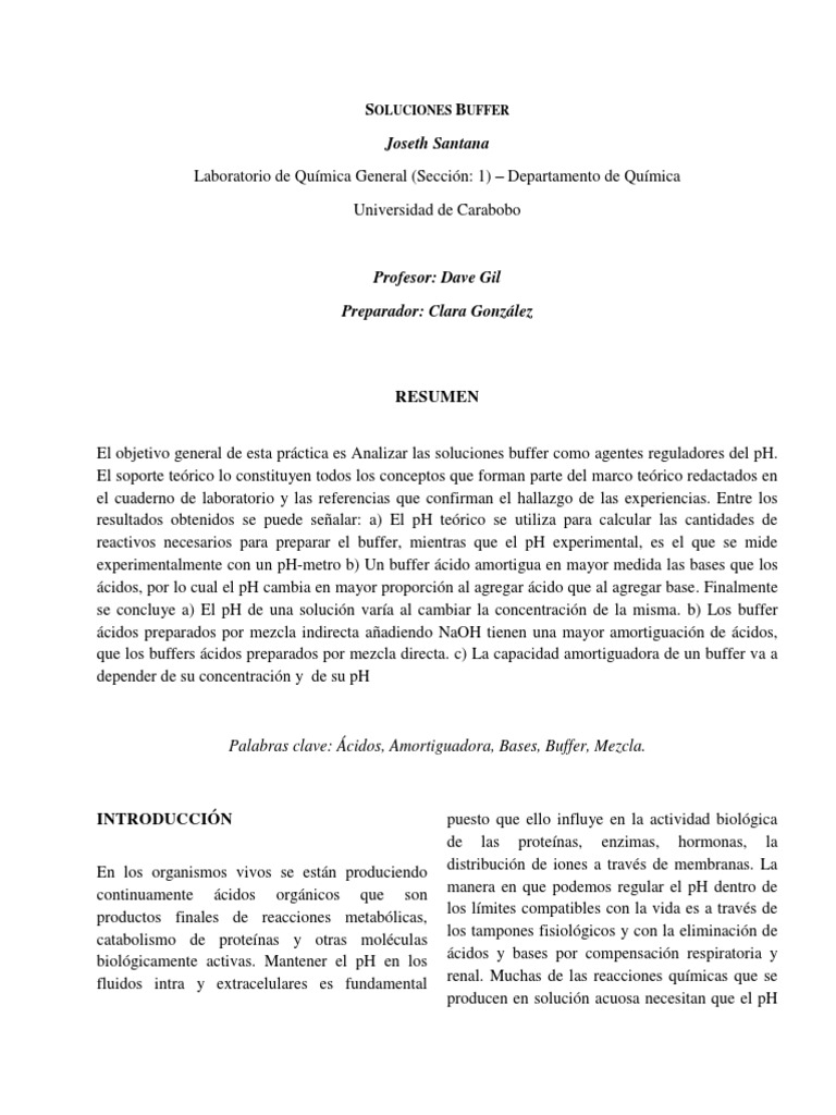 Informe - Práctica 5 Hjfthccfvy | PDF | Solución tampón | Ph