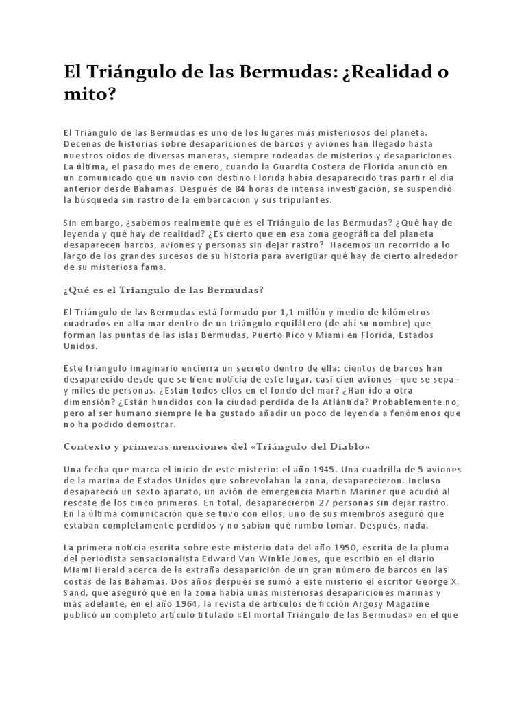 El Triángulo de las Bermudas proyecto español | PDF