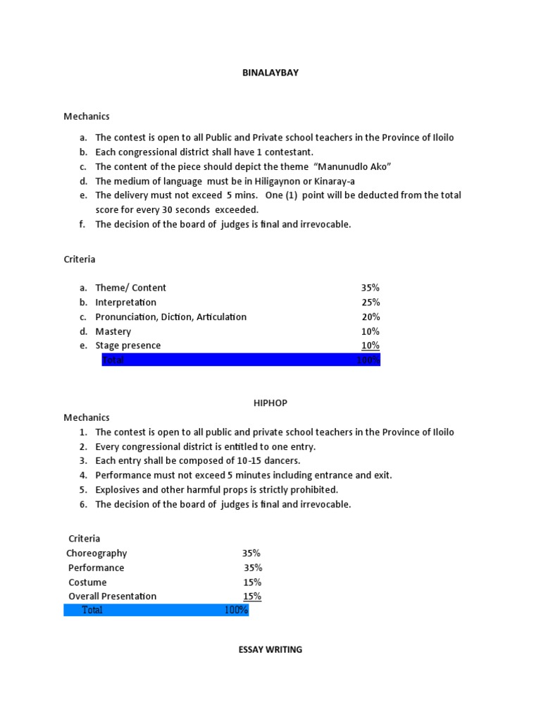 Criteria and Mechanics WTD | PDF | Cognition | Human Communication