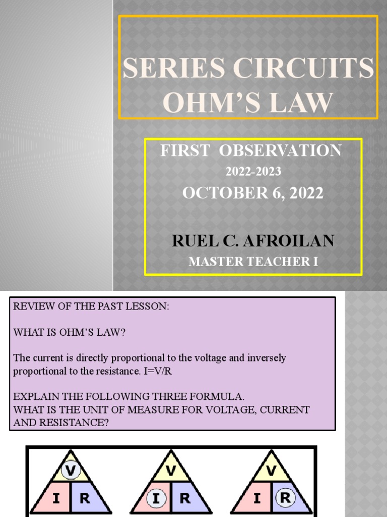 Series Circuits Ohms Law | PDF | Series And Parallel Circuits | Electrical Resistance And ...