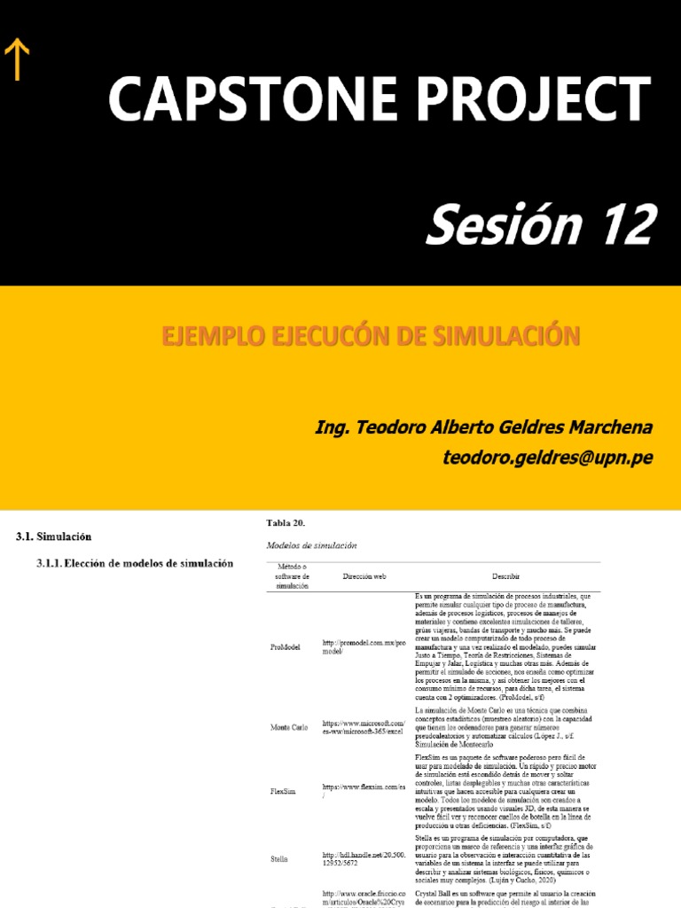12 Capstone Project Sesion 12 - Ejemplo Ejecución de Simulación | PDF