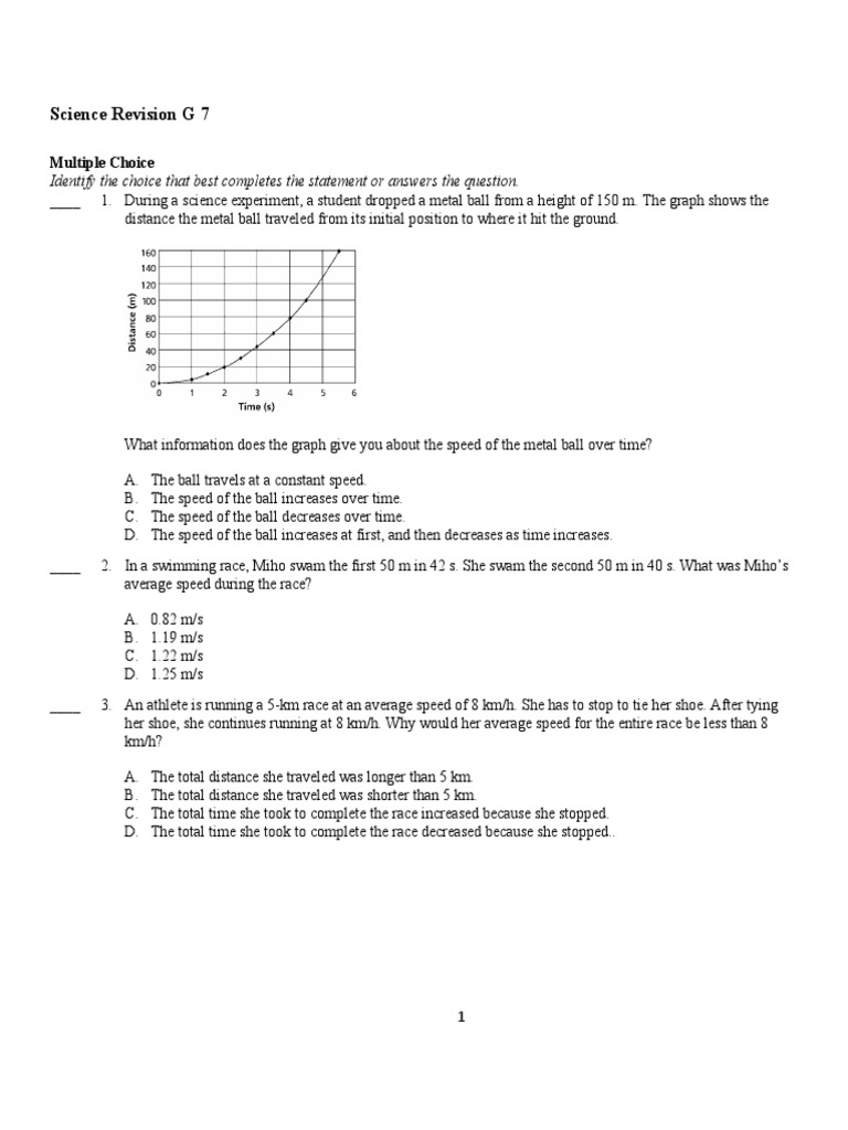 Science Revision G7 | PDF | Force | Acceleration