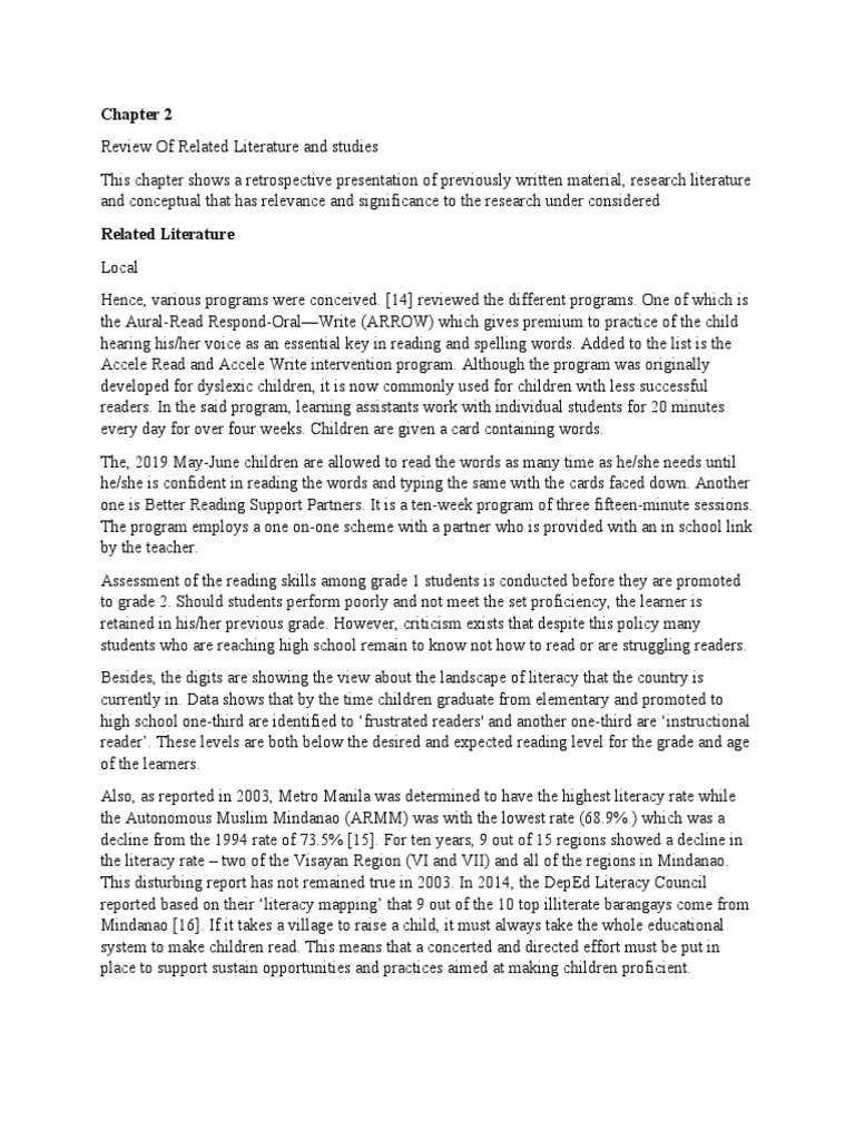 Chapter 2 RRL | Download Free PDF | Literacy | Reading Comprehension