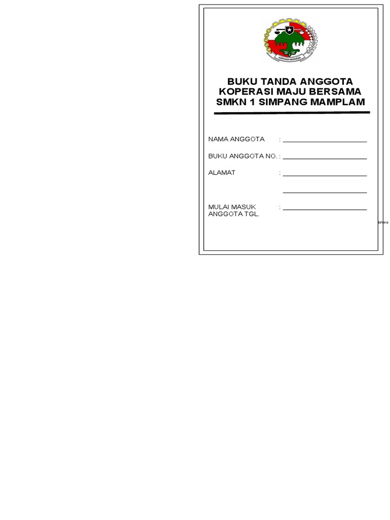 Kartu Anggota Koperasi | PDF