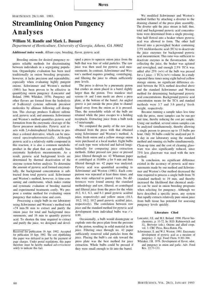 Streamlining Onion Pungency | PDF | Onion | Enzyme