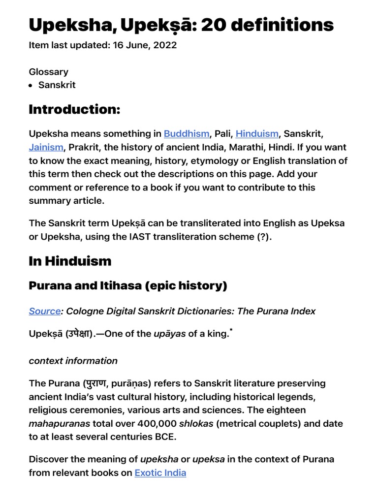 Understanding Upeksha in Buddhism and Hinduism | PDF | Mahayana | Puranas