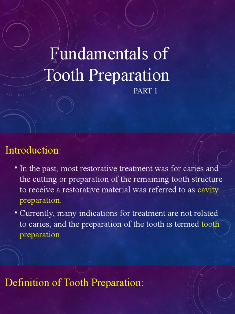 Fundamentals of Tooth Preparation 1 | PDF | Clinical Medicine | Medical ...