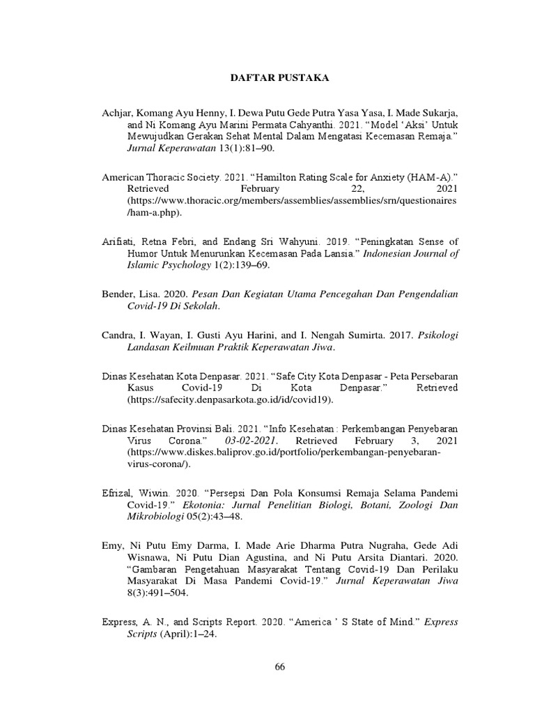 Daftar Pustaka BAB II - Kecemasan - Andi | PDF | Pengembangan Diri