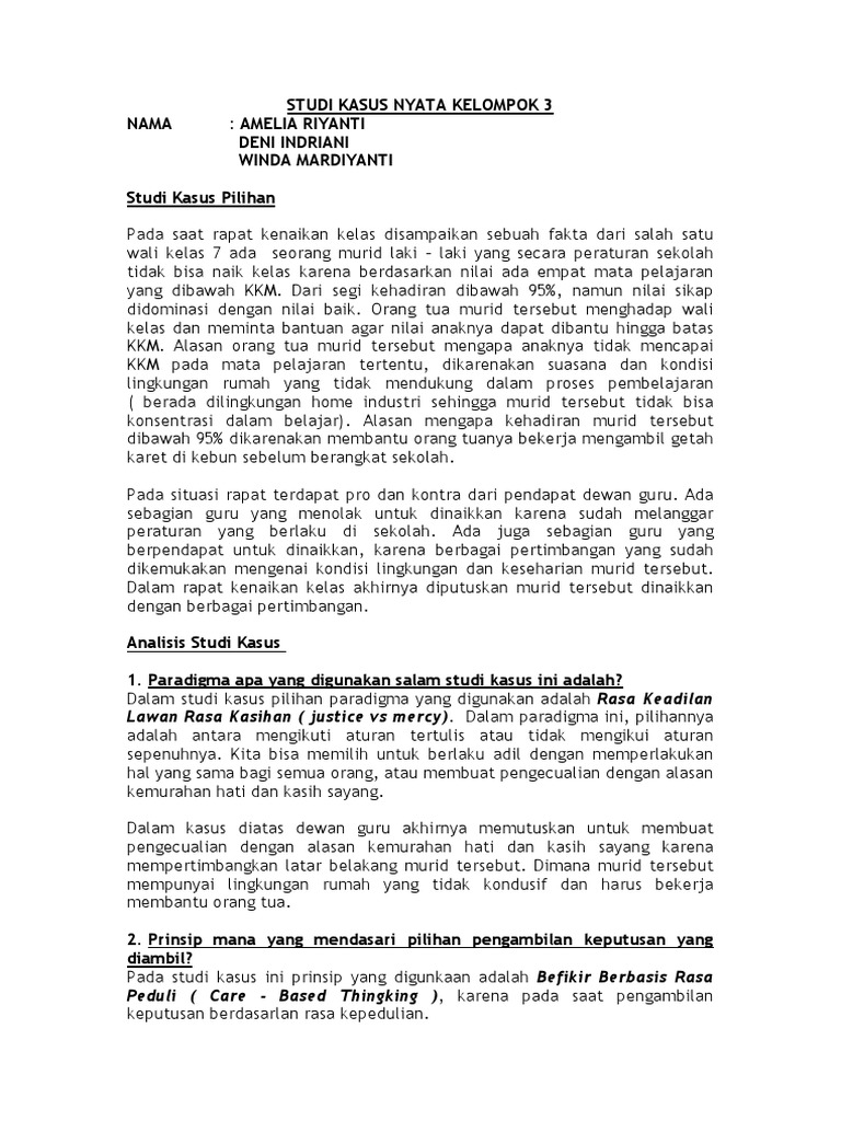 Studi Kasus Nyata Kelompok 3 | PDF