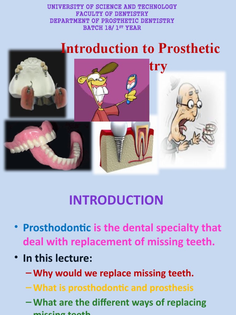 Introduction to Prosthetic Dentistry | PDF | Prosthodontics | Dental ...