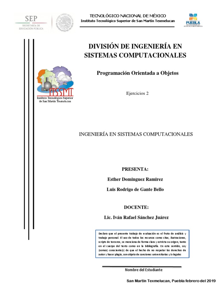 Ejercicios 2 POO | PDF | Constructor (Programación Orientada a Objetos) | Programación
